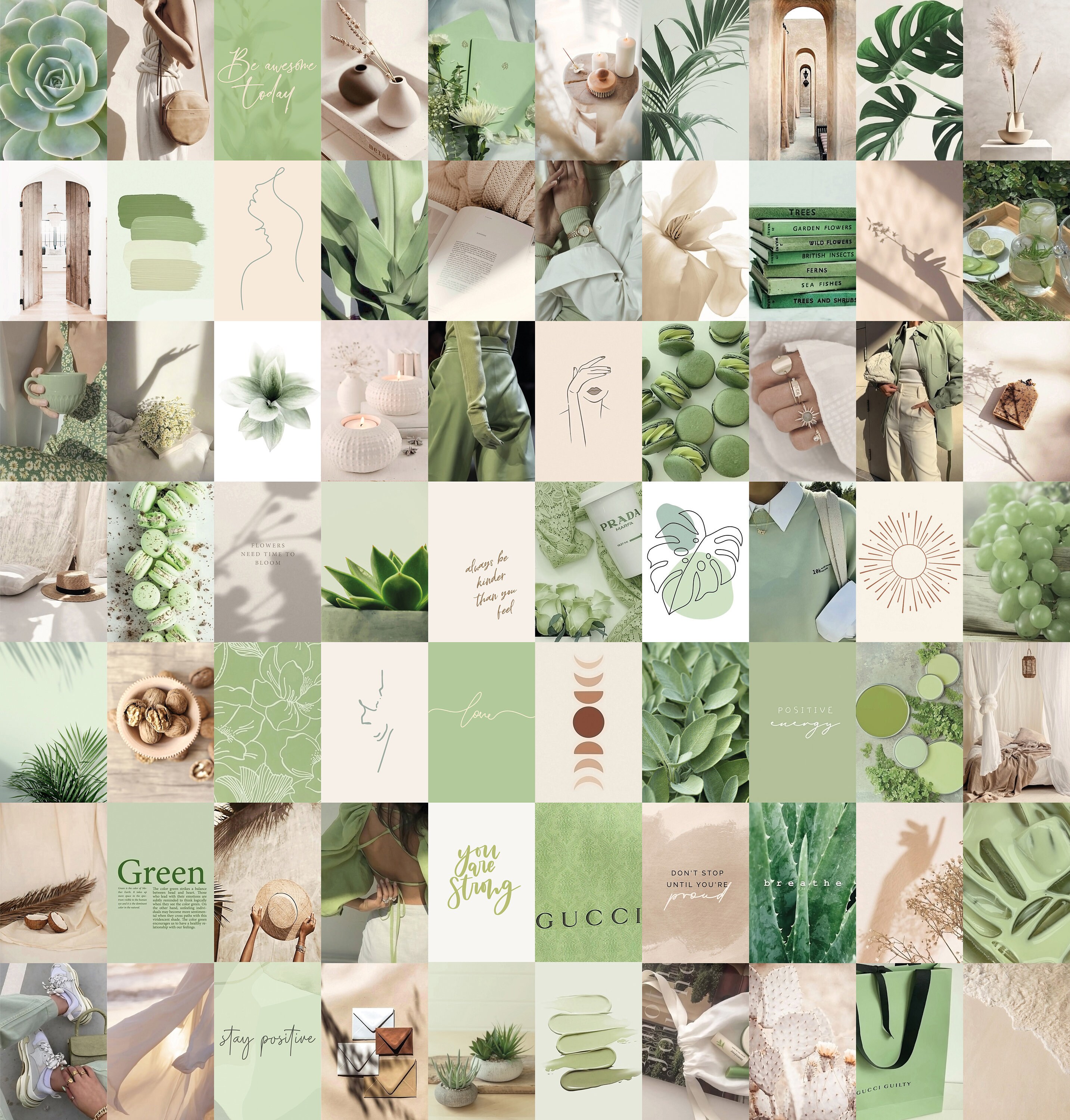 Wall Décor Home & Living Green Shades Photo Collage Kit DIGITAL ...