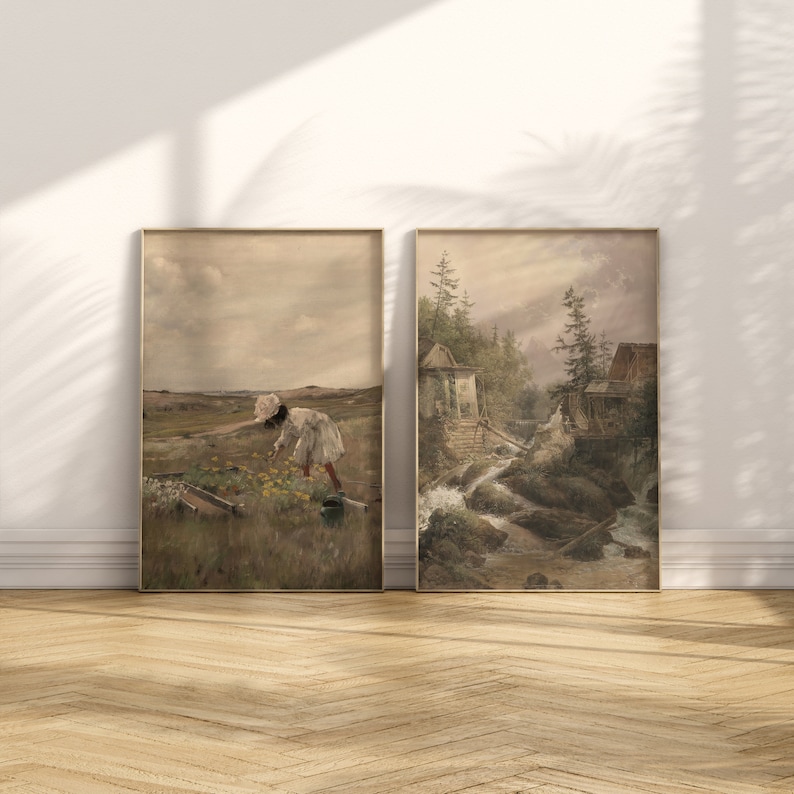 Vintage Farmhouse Gallery Wall Art Set: Rustic Country Prints (digital ...