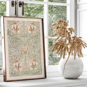 Green Floral Pattern Muted PRINTABLE Wall Art: Instant Download Flower ...