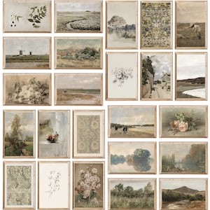 120 French Country Prints Set Wall Gallery Art Vintage Prints Rustic ...
