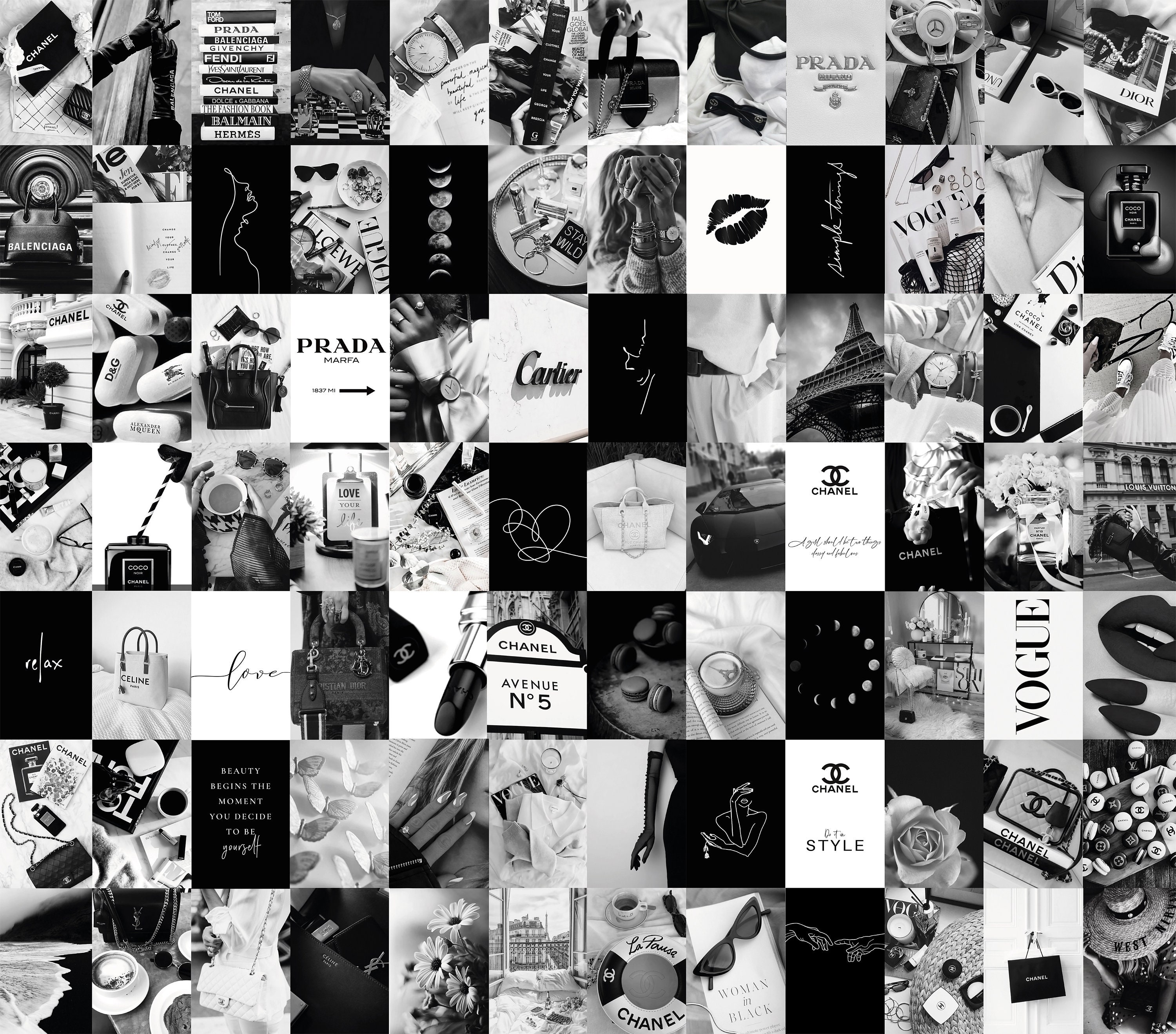 Black And White Girly Collages