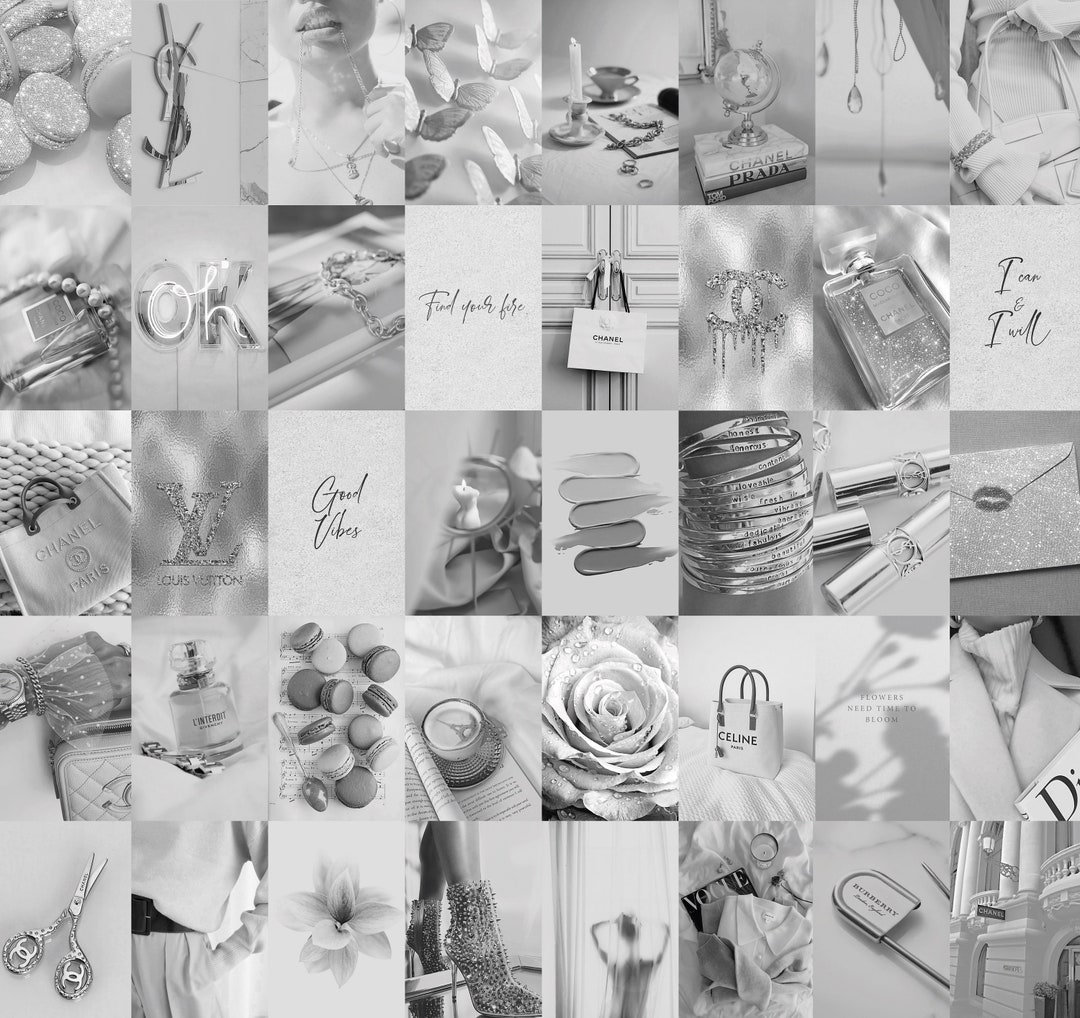 Grey Boujee Photo Wall Collage Kit Aesthetic 1 Grey Glam - Etsy