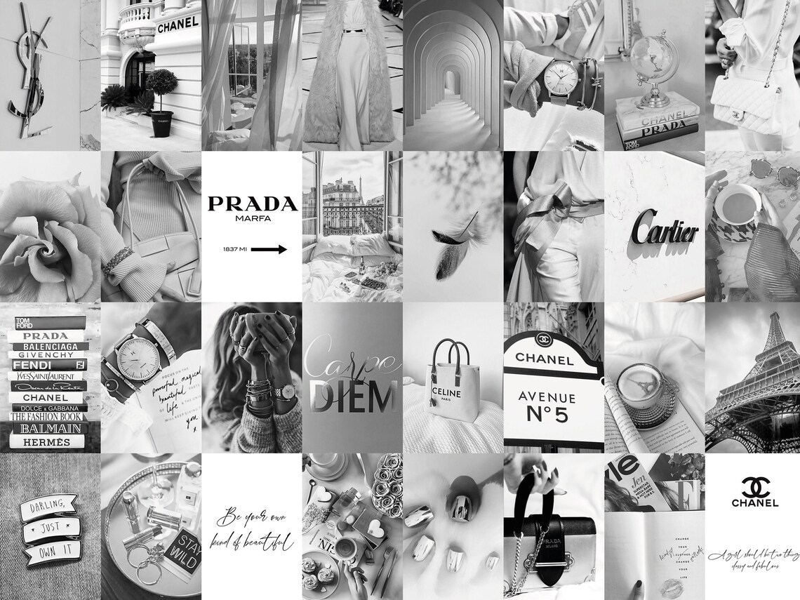Grey Collage Kit Aesthetic 2 Grey White Black Classy Glam | Etsy