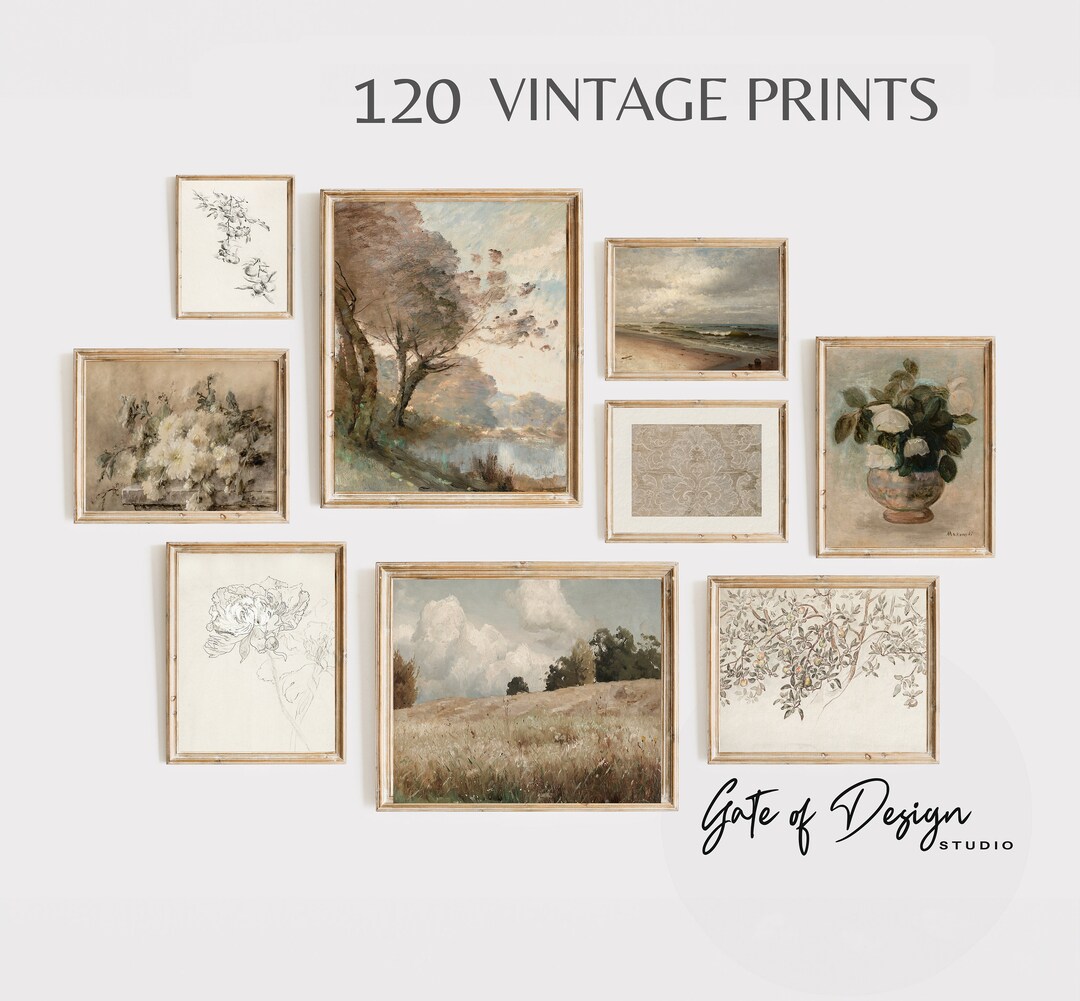 120 French Country Prints Set Wall Gallery Art Vintage Prints Rustic ...