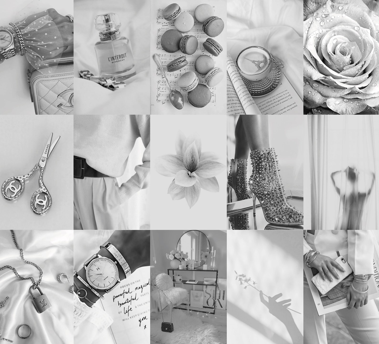 Grey Boujee Photo Wall Collage Kit Aesthetic 1 Grey Glam - Etsy