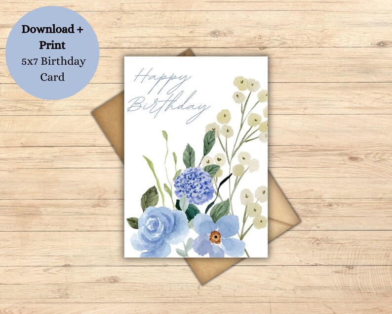 Printable 5x7 Happy Birthday Card - Etsy