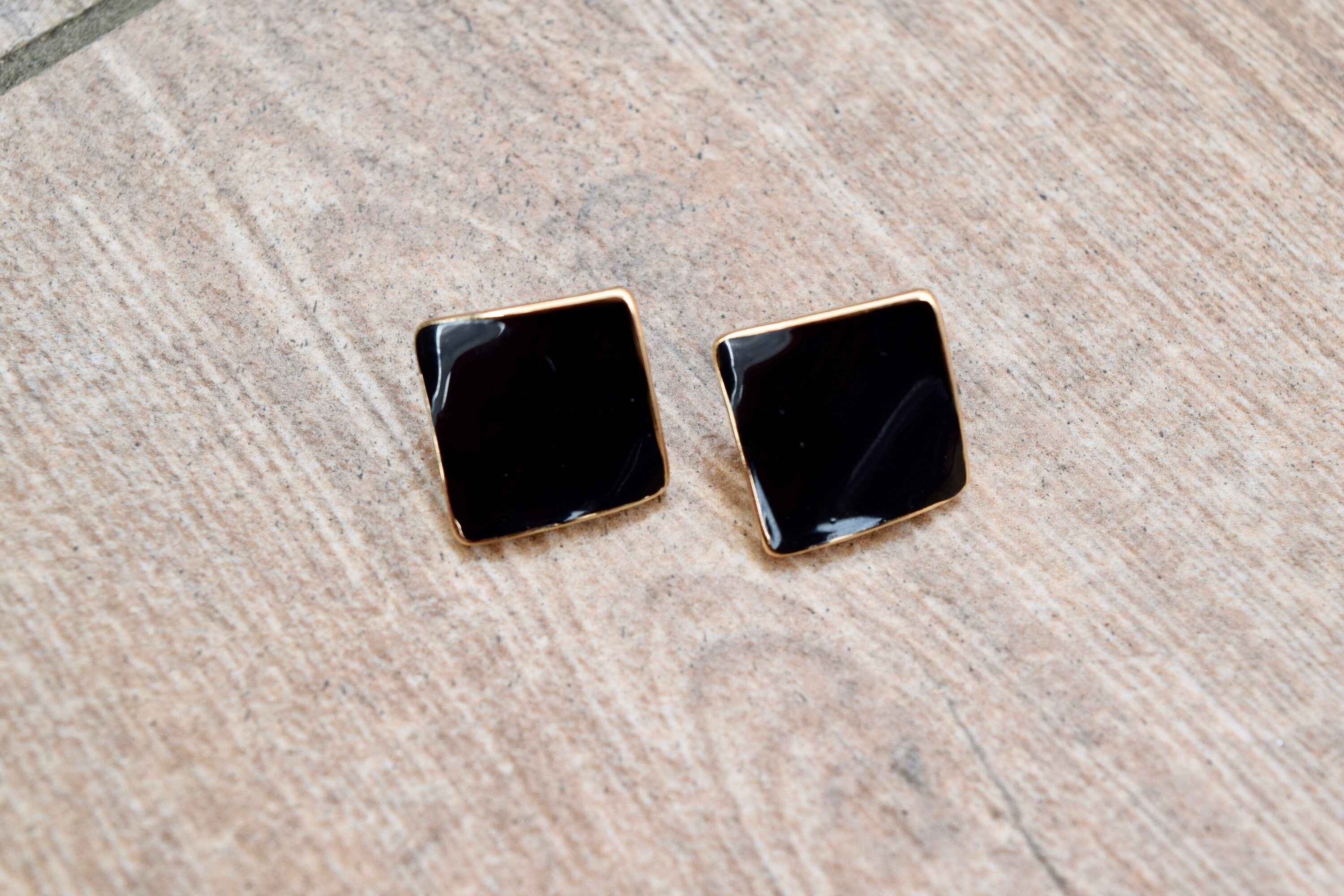 Simple Diamond Earring Black / Statement Earrings / - Etsy
