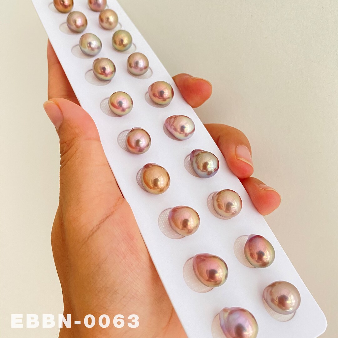 Edison Pearl 10 Pairs Purple & Gold Rainbow Water Droplet Natural ...