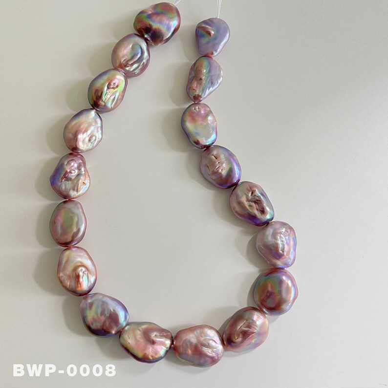 1 Strand 16 Inch Purple Rainbow Button Aurora Baroque Pearl - Etsy
