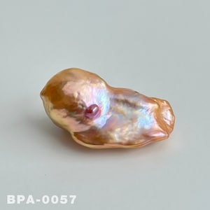 Gold & Pink Rainbow Fireball Pearl Flame Ball Natural Metallic Baroque ...