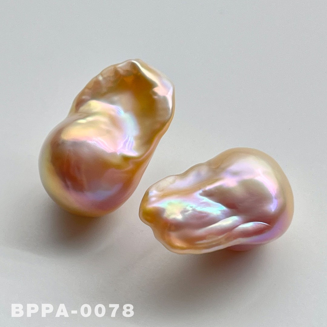 Large Size Pink and Gold Rainbow Fireball Pearls Flame Ball Natural ...