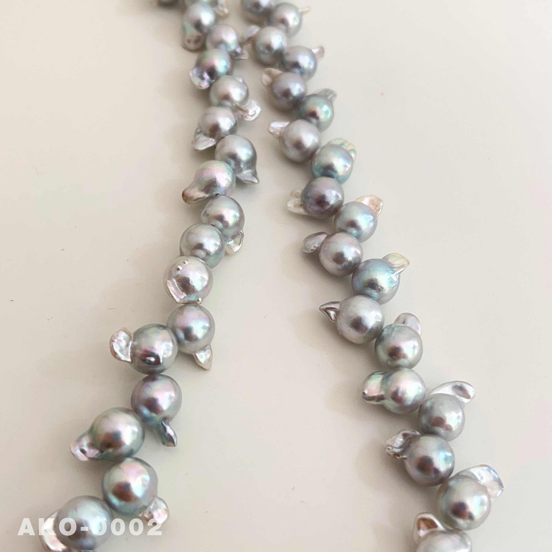 Japanese Akoya Baroque Pearl Saltwater Natural Sliver Pearls Necklace ...