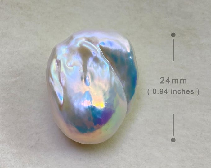 Extra Large Size White Rainbow Fireball Pearl Flameball Natural Baroque ...