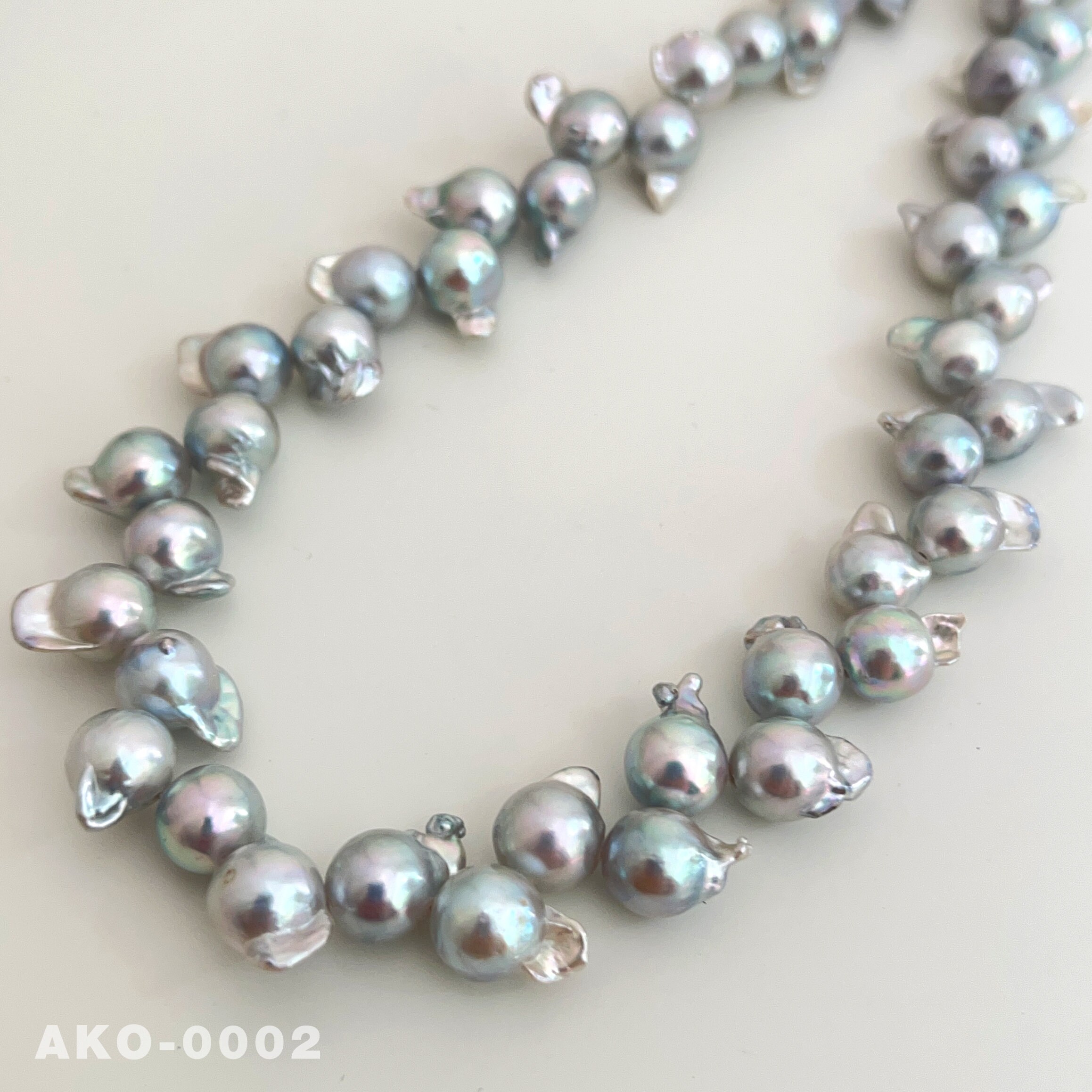 Japanese Akoya Baroque Pearl Saltwater Natural Sliver Pearls Necklace ...