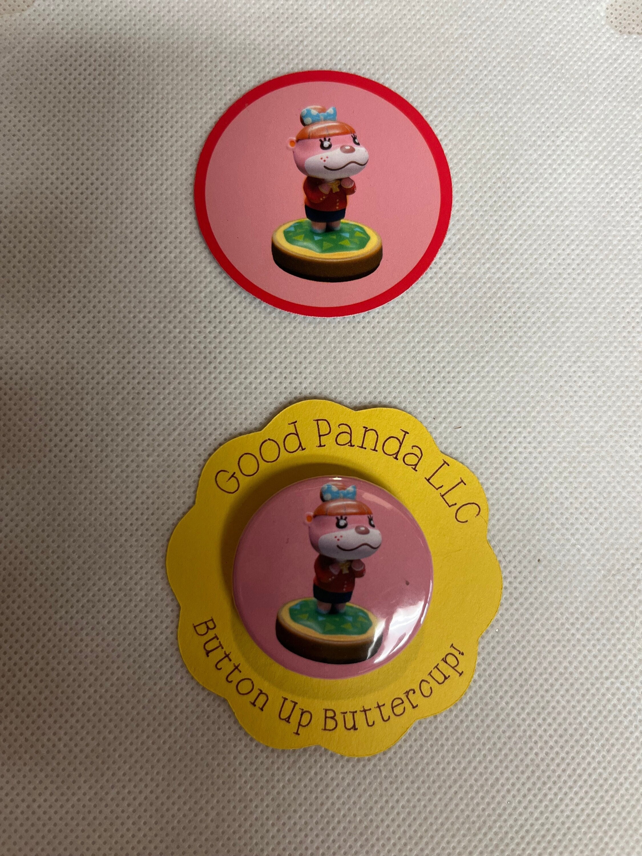 Lottie Animal Crossing Button With Pin on Back. Free Matching Sticker ...
