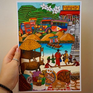 Philippines Art Print | A4 Size | Hand Drawn Illustration, Gouache Print, Wall Art, Painting ...