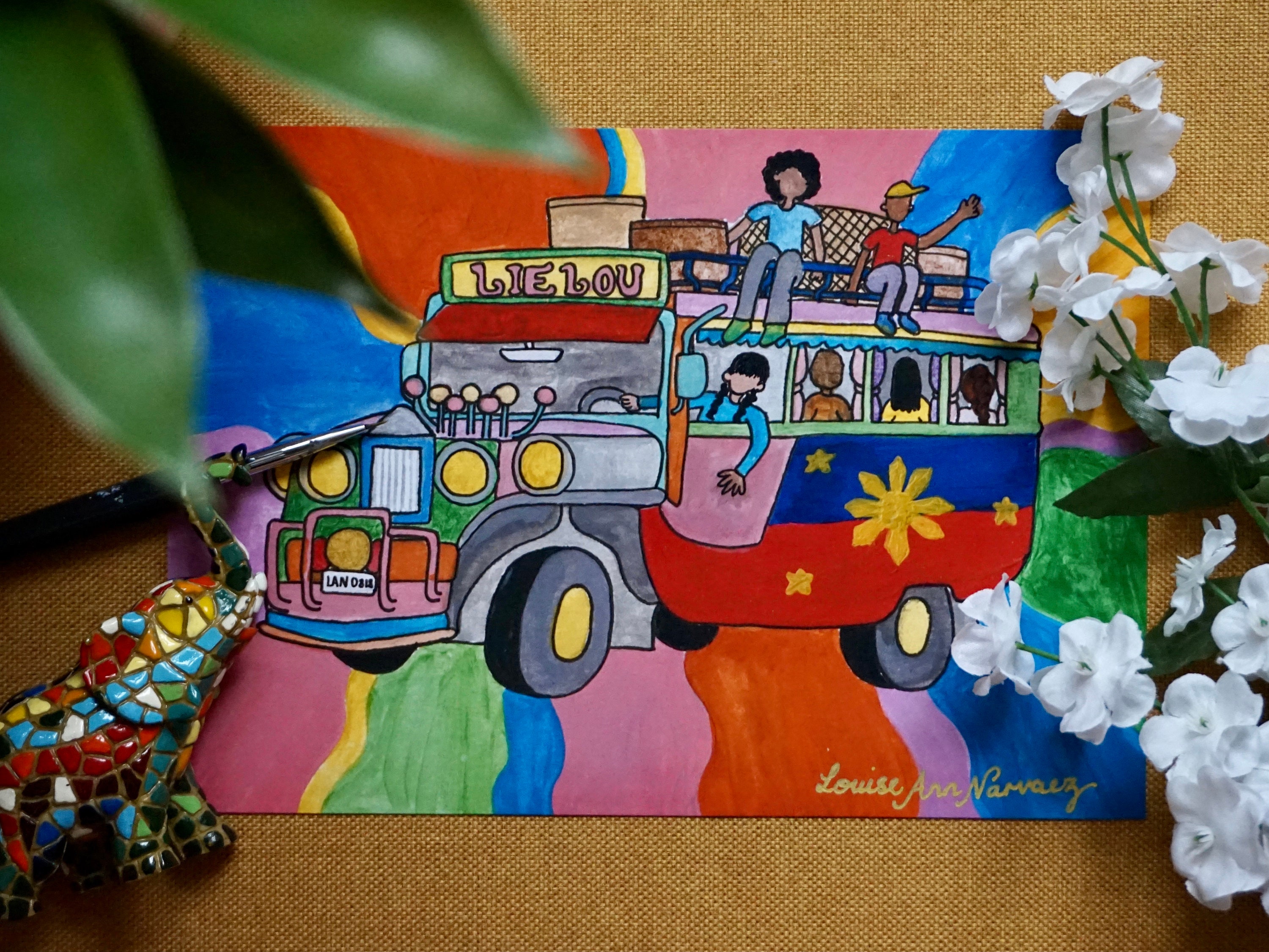 Jeepney Art Print | A5/A4 | Hand Drawn Illustration, Illustration, Gouache Print, Wall Art ...