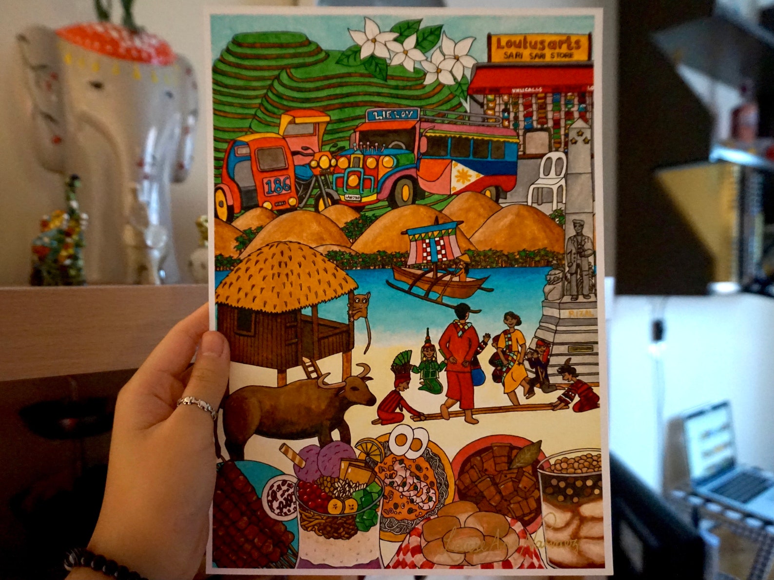 Philippines Art Print A4 Size Hand Drawn Illustration - Etsy