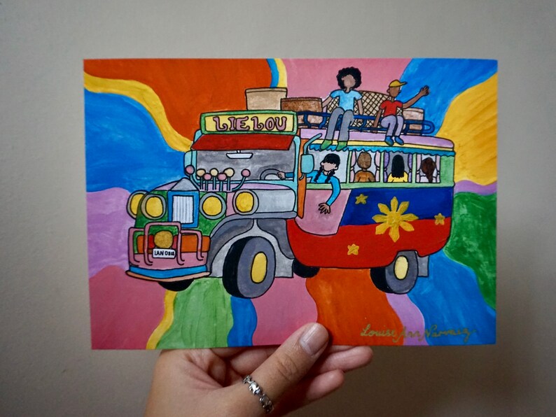 Jeepney Art Print | A5/A4 | Hand Drawn Illustration, Illustration, Gouache Print, Wall Art ...