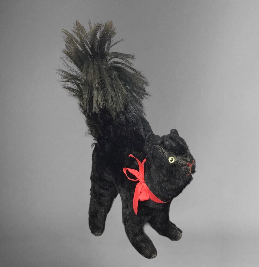 Vintage 1950s Steiff Scaredy Black Tom Cat Halloween Angry Kitten ...