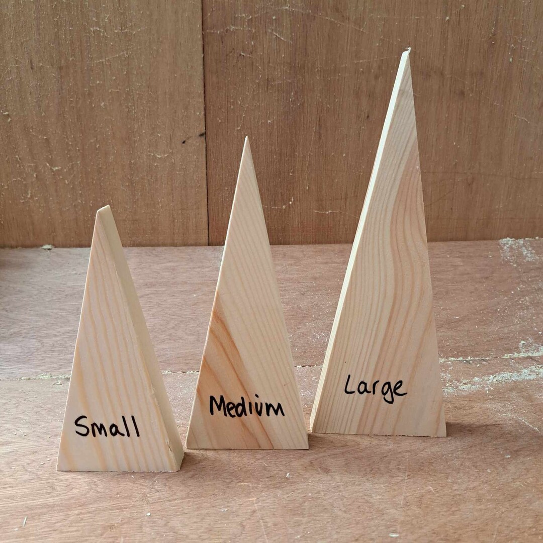 Set of 3 Wooden Triangle Blanks, Trees, Mountain Peaks. Pine. Blanks ...