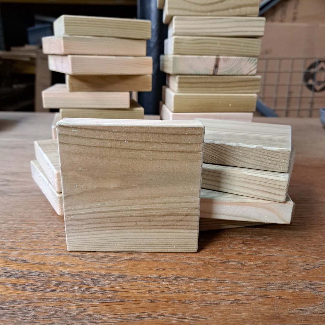 SET OF 10 9.5cm SQUARE Wood Blank. Sign Blank. Plaque Blank. Square ...