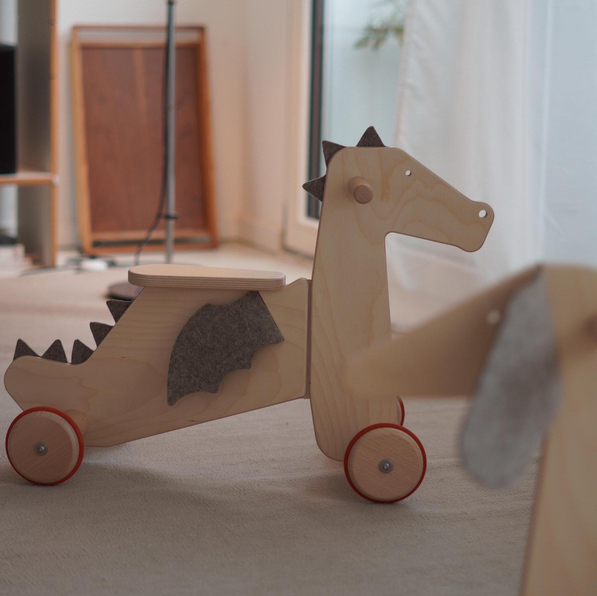 Wooden Ride-on Toy, Dragon Ride-on Toy, Kids Ride-on Dragon, Handmade ...