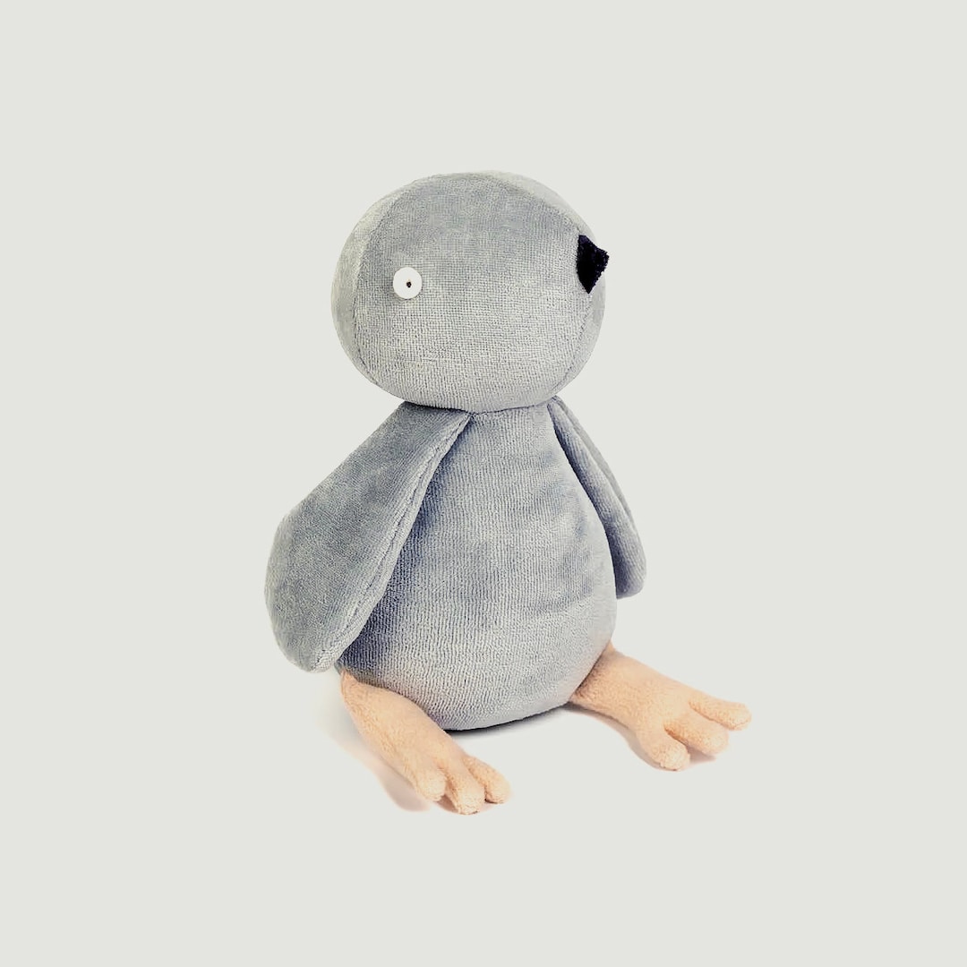 Handmade Plush Pigeon Toy - Soft Stuffed Animal Bird - Organic Cotton ...