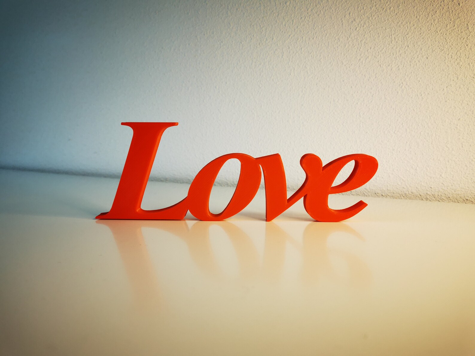 Love Word Sign Abstract Modern Design Red 3D Printed - Etsy