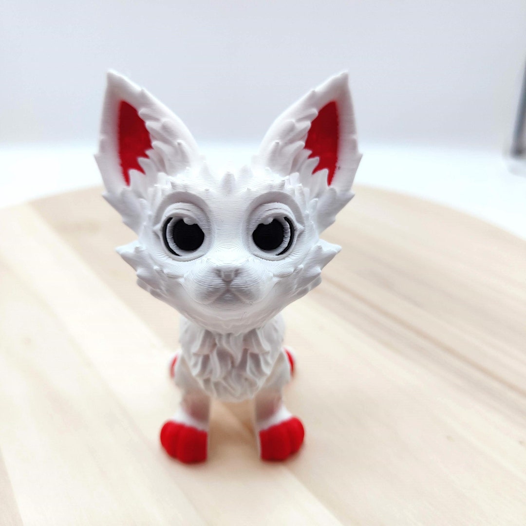 Flexi Fennec Fox - Adorable White Fox Figurine, Enhance Your Desk ...