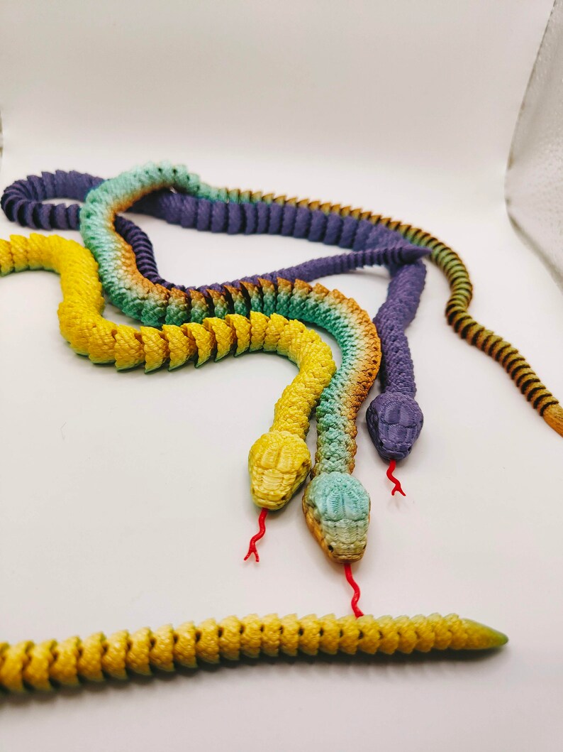 Articulated Snake Flexible 3D Printed Fidget Toy Desk - Etsy