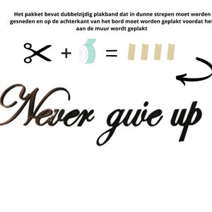 Never Give up Sign, Wall Plastic Sign, Motivational Quote Sign, Sign ...