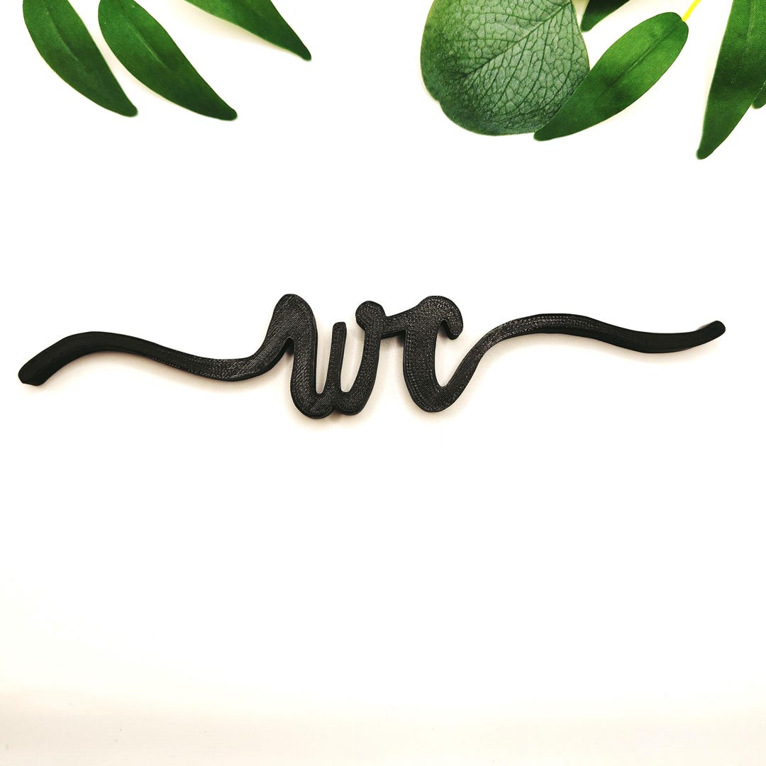 Elegant Bathroom Sign, WC Cursive, Perfect for Enhancing the Aesthetic ...