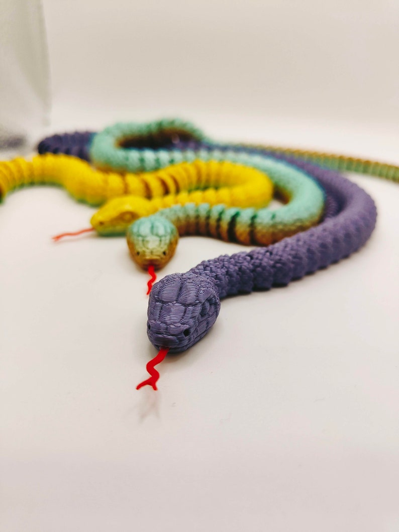 Articulated Snake Flexible 3D Printed Fidget Toy Desk - Etsy