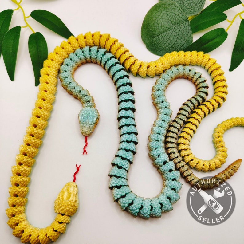 Articulated Snake Flexible 3D Printed Fidget Toy Desk - Etsy