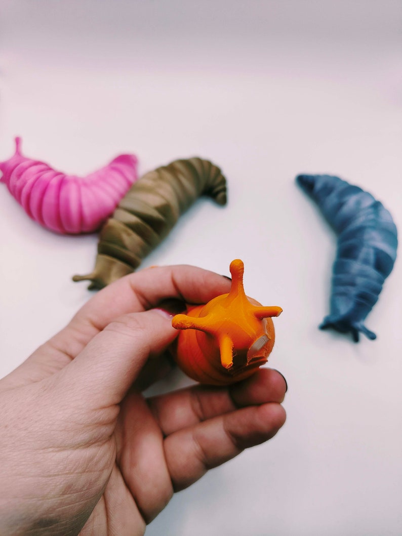 Slug Fidget Toy 3D Printed Worm Fidget Desk Toy Friendly - Etsy