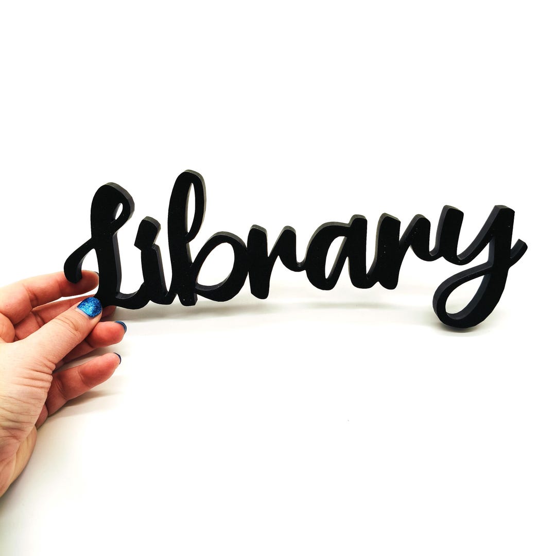 Library Wall Sign, Library Door Sign – Minimalist Home Decor, Perfect ...
