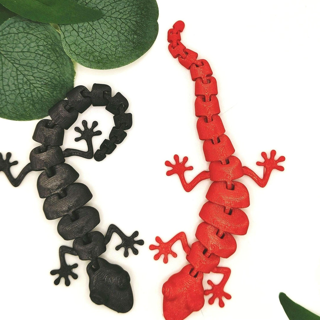 3D Printed Articulated Lizard | Flexible Fidget Toy | Desk Pet & Stress ...