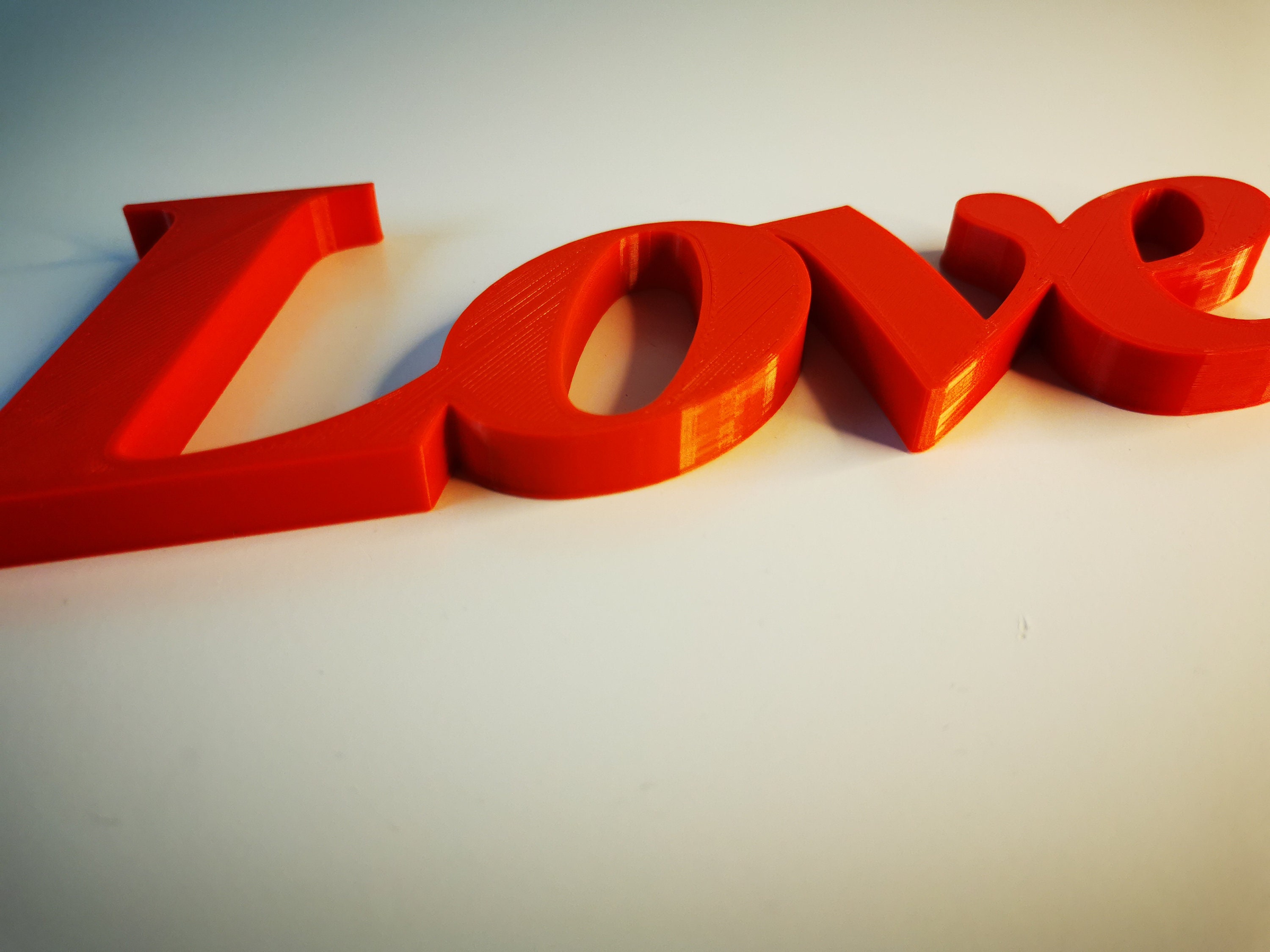 Love Word Sign Abstract Modern Design Red 3D Printed | Etsy