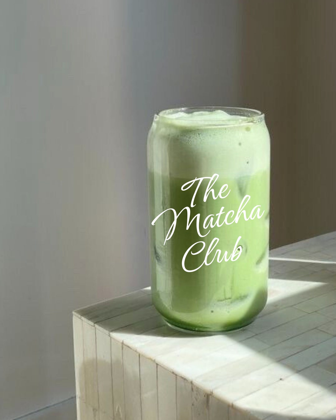 The Matcha Club Glass, Iced Matcha Glass, Matcha Lover, Gift for Matcha ...