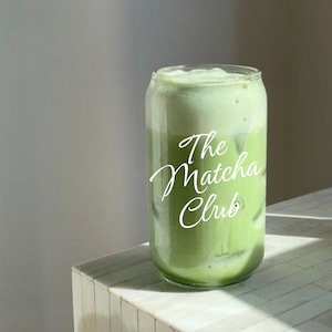 The Matcha Club Glass, Iced Matcha Glass, Matcha Lover, Gift for Matcha ...