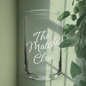 The Matcha Club Glass, Iced Matcha Glass, Matcha Lover, Gift for Matcha ...