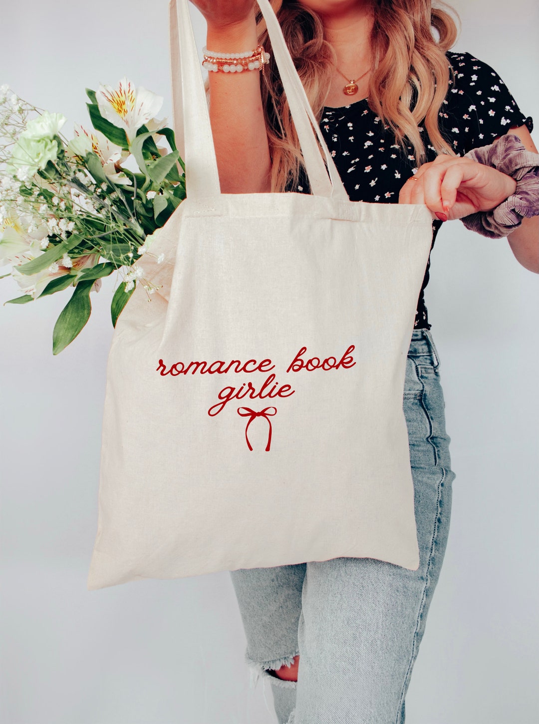 Romance Book Girlie Tote, Romance Reader Tote, Bookish Tote, Book Lover ...