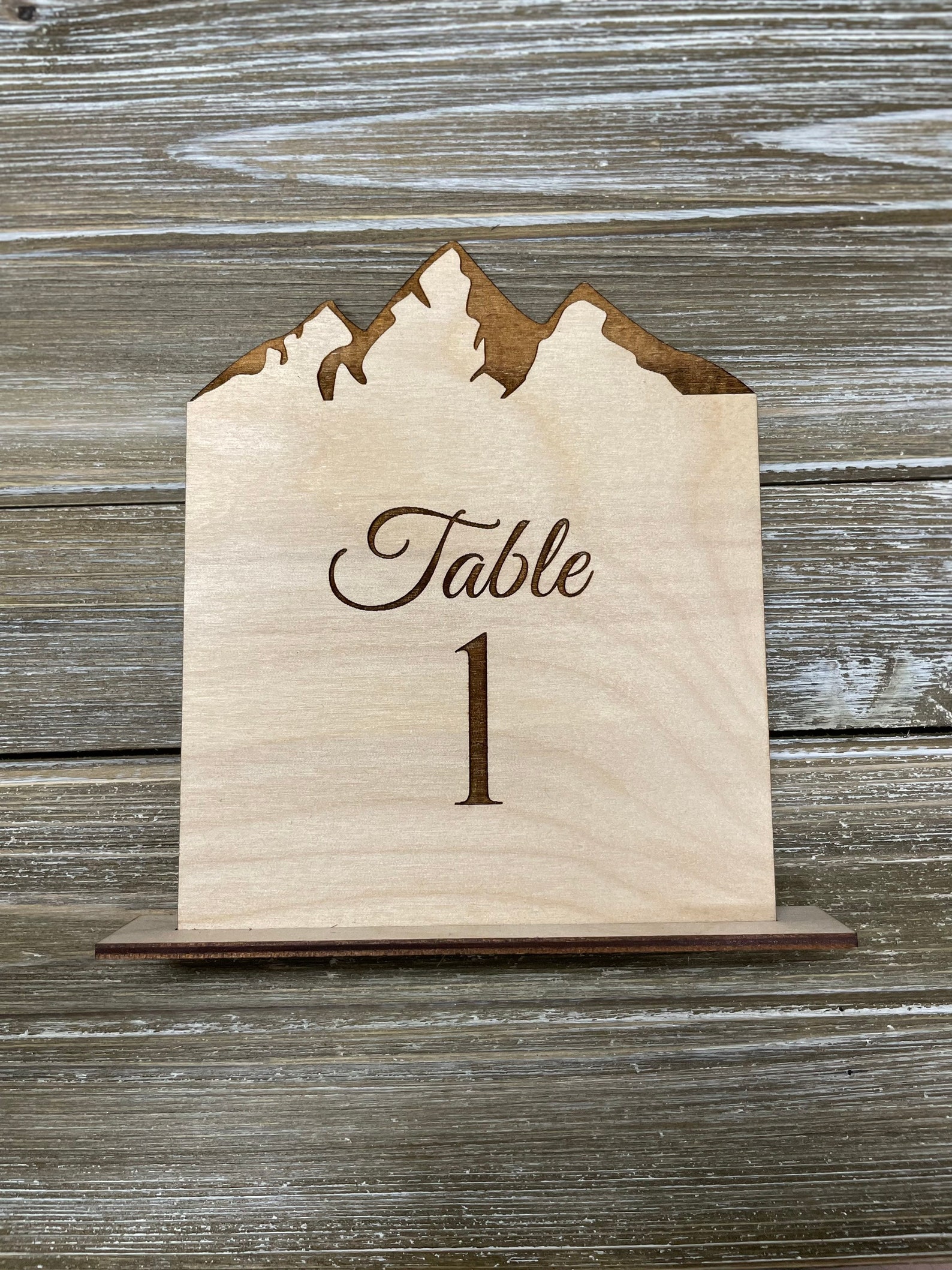 Mountain Wedding Wooden Table Numbers, Engraved Table Numbers, Unique ...