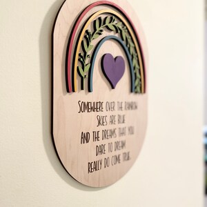 Somewhere Over the Rainbow Wall Decor, Nursery Decor, Motivational ...