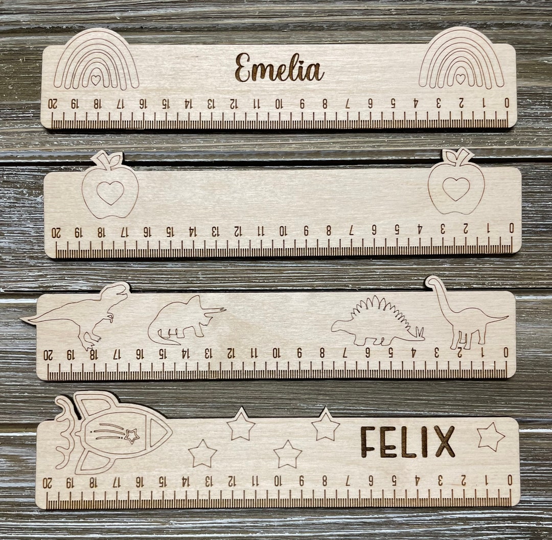 Personalized Kids Name Wooden Ruler, Back to School Ruler, 20cm Ruler ...