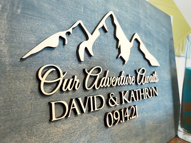 12x20 Wooden Personalized Guest Signing Board Rustic Mountain - Etsy