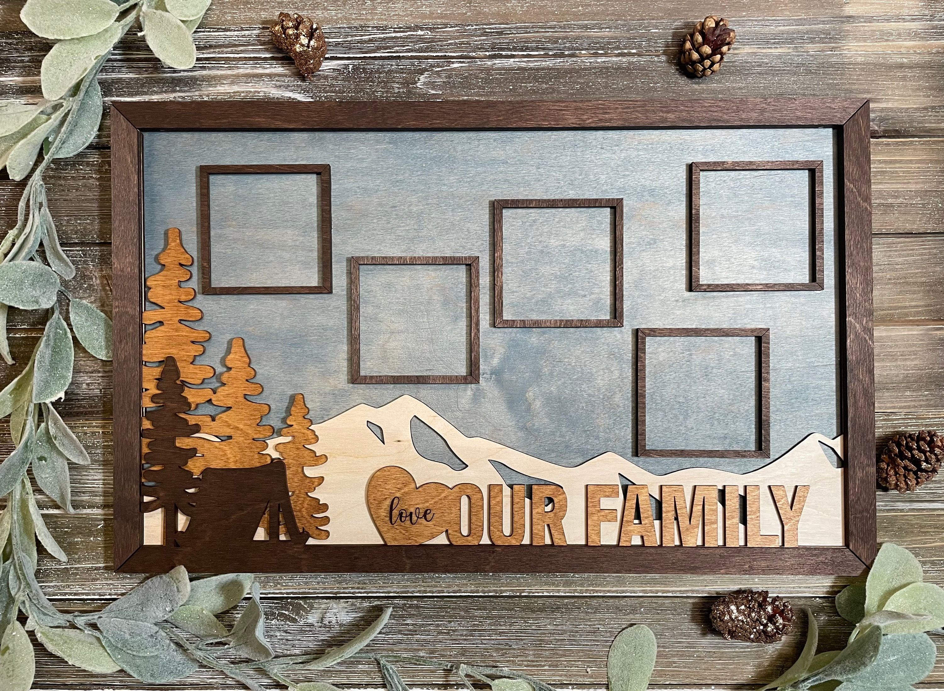Photo Family Tree Family Photo Display Mountain and - Etsy