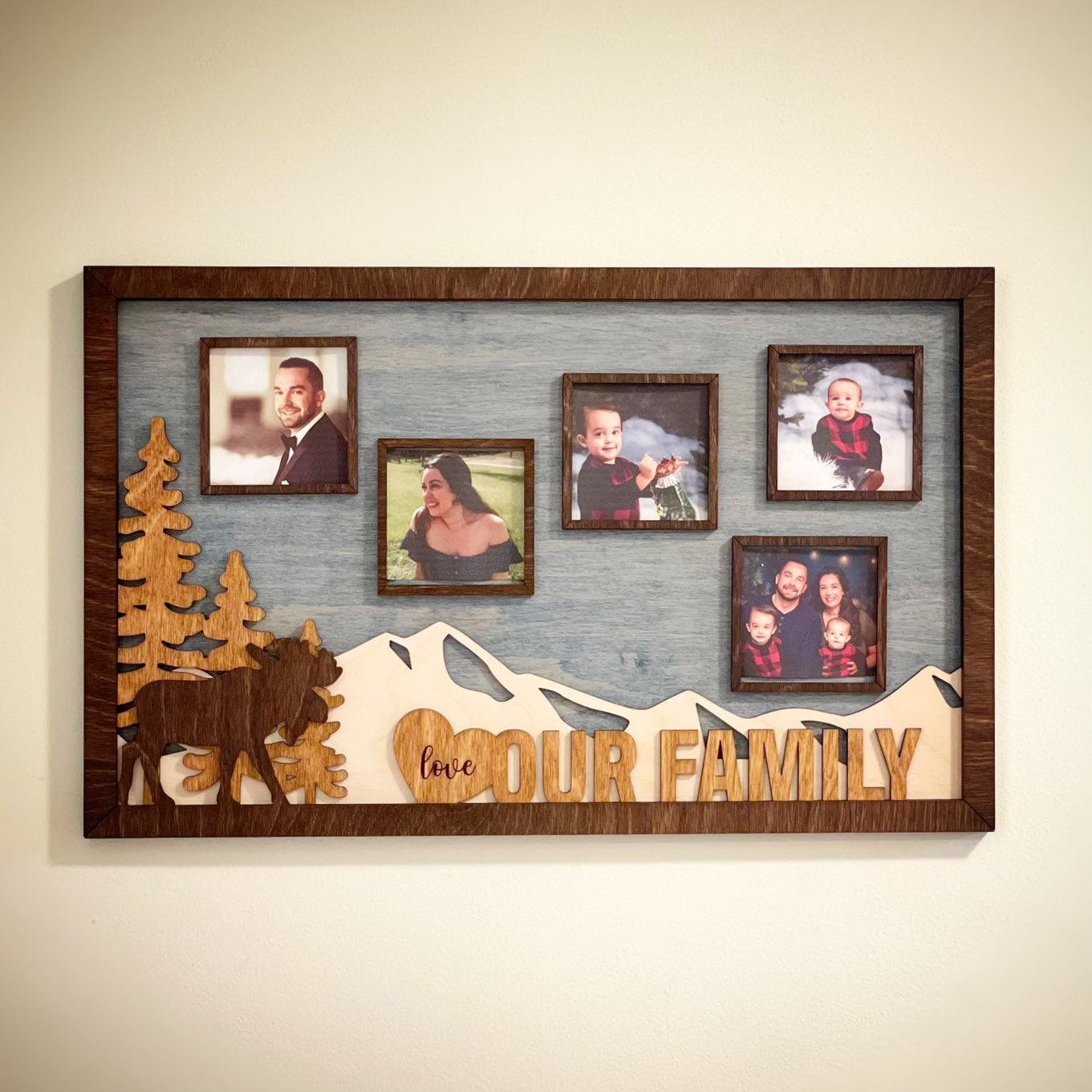 Photo Family Tree Family Photo Display Mountain and | Etsy