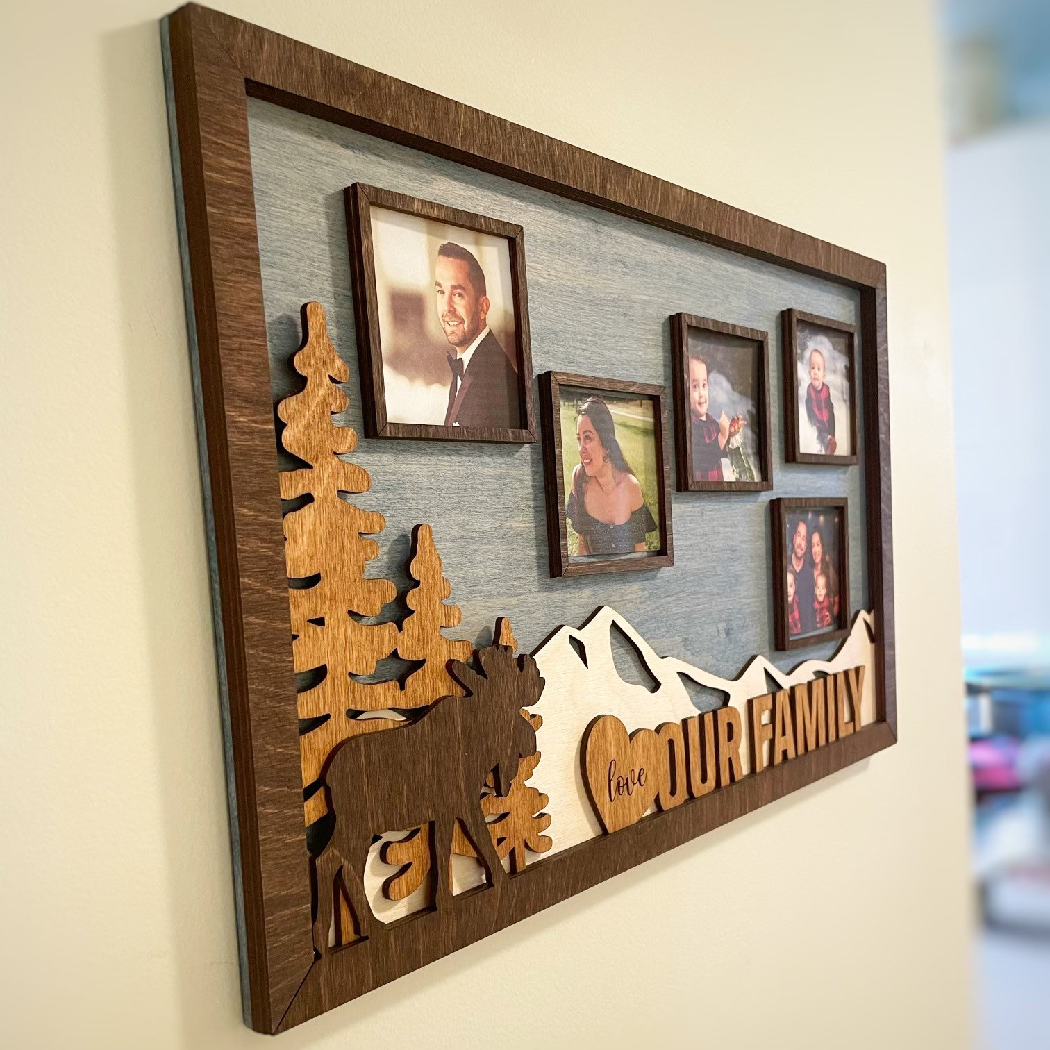 Photo Family Tree Family Photo Display Mountain and | Etsy